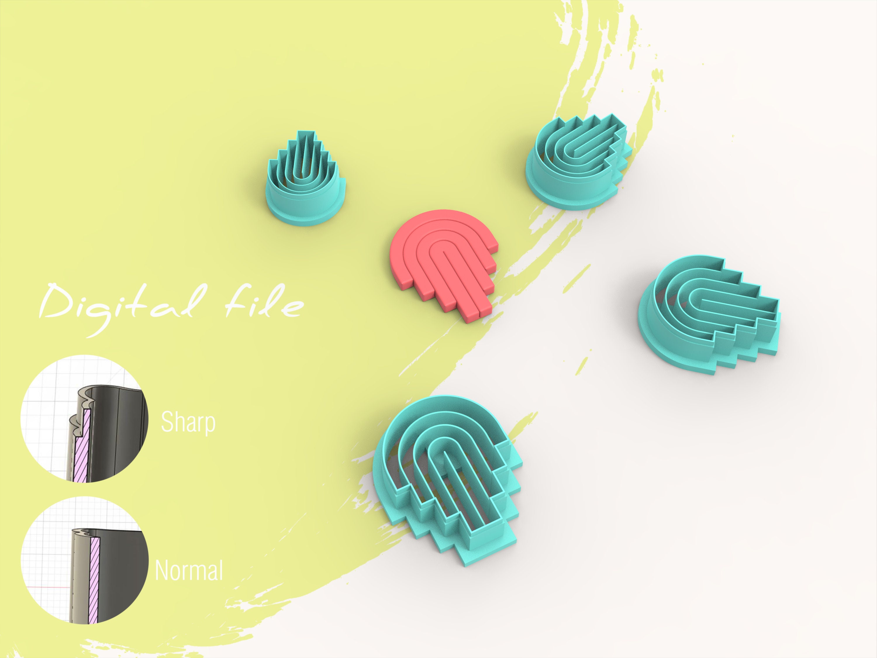 Arch Symmetry With Lines Polymer Clay Cutter Geometric - Etsy