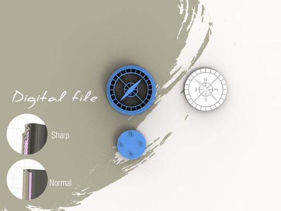 Compass Polymer Clay Cutter Digital STL File 4 Sizes 2 - Etsy