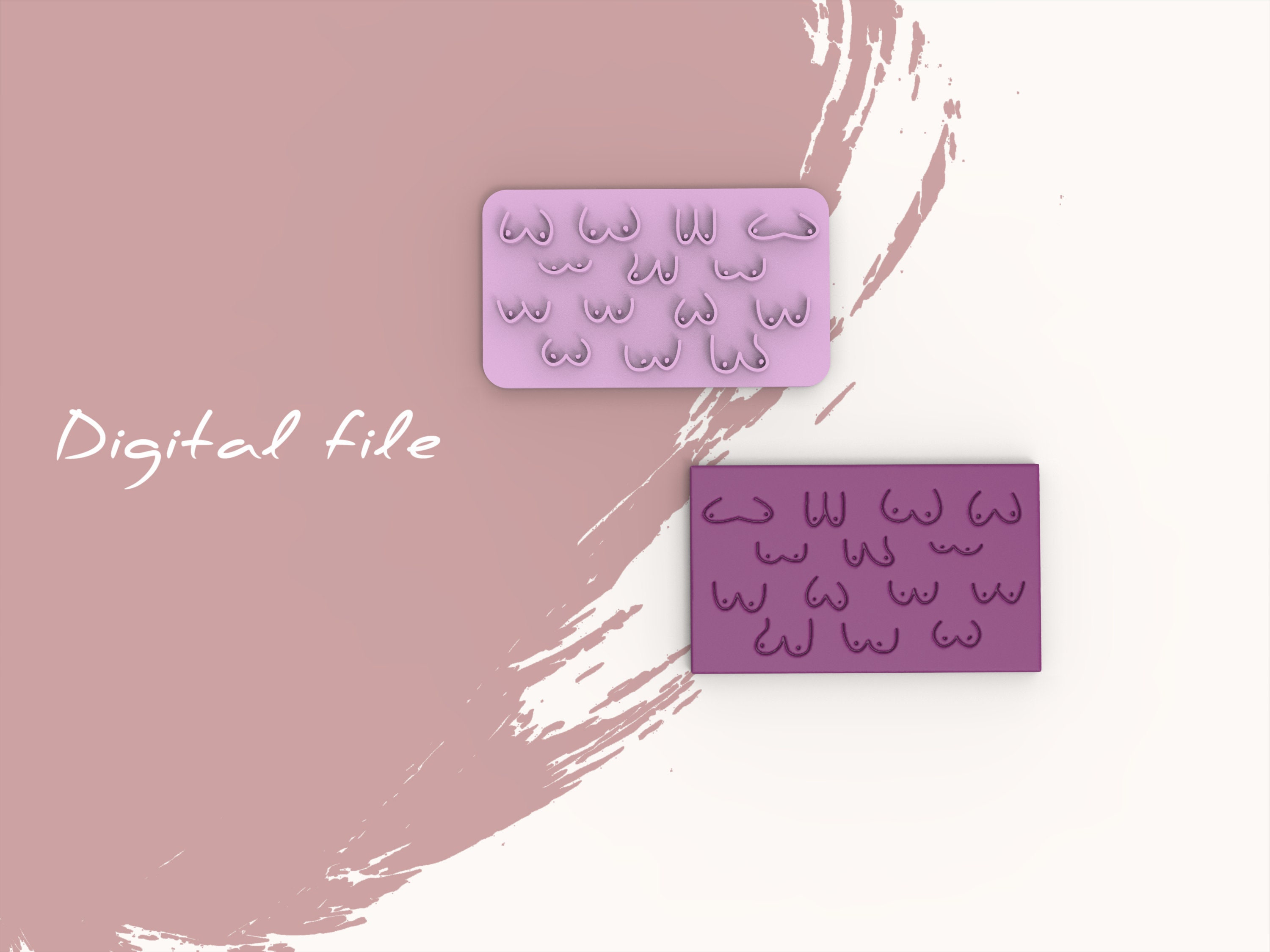 Woman Breast Polymer Clay Stamp Digital STL File 4 Sizes - Etsy