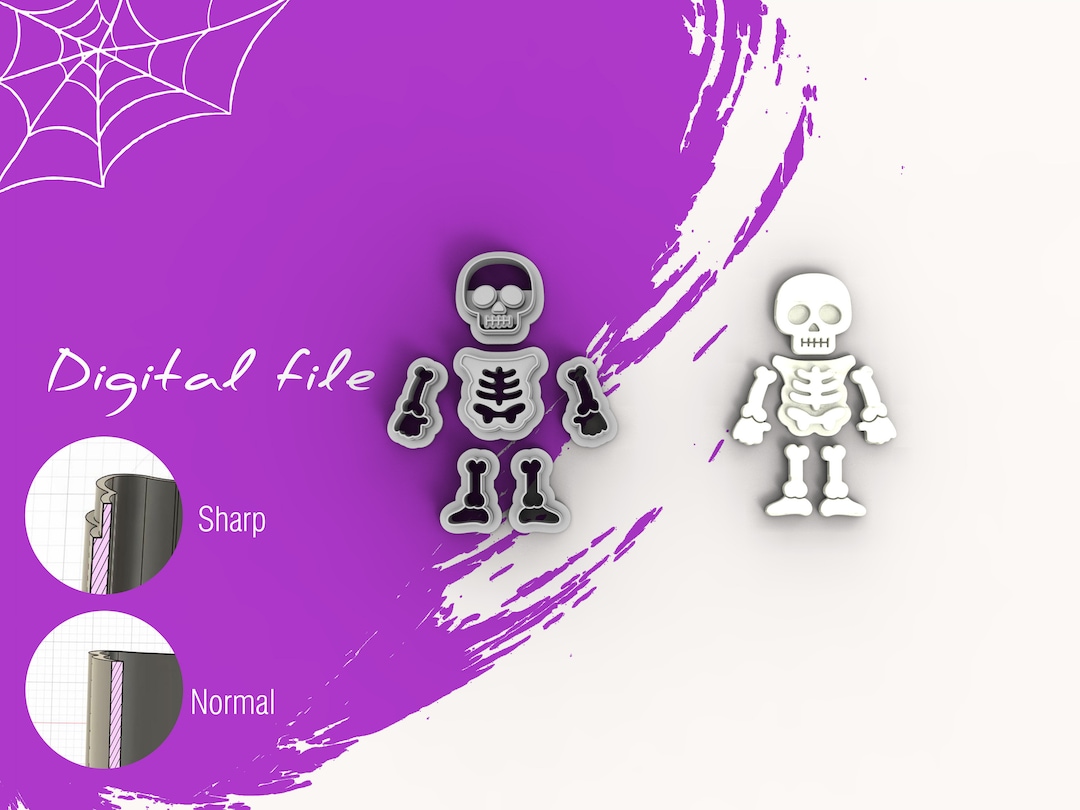Skeleton Body Halloween Polymer Clay Cutter | Digital STL File | 4 ...