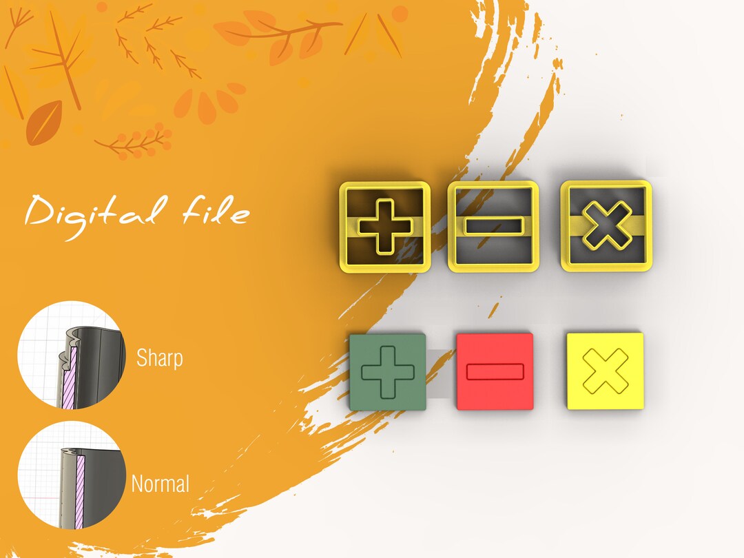 Math Symbols Back to School Clay Cutters | Digital STL File | 5 Sizes ...