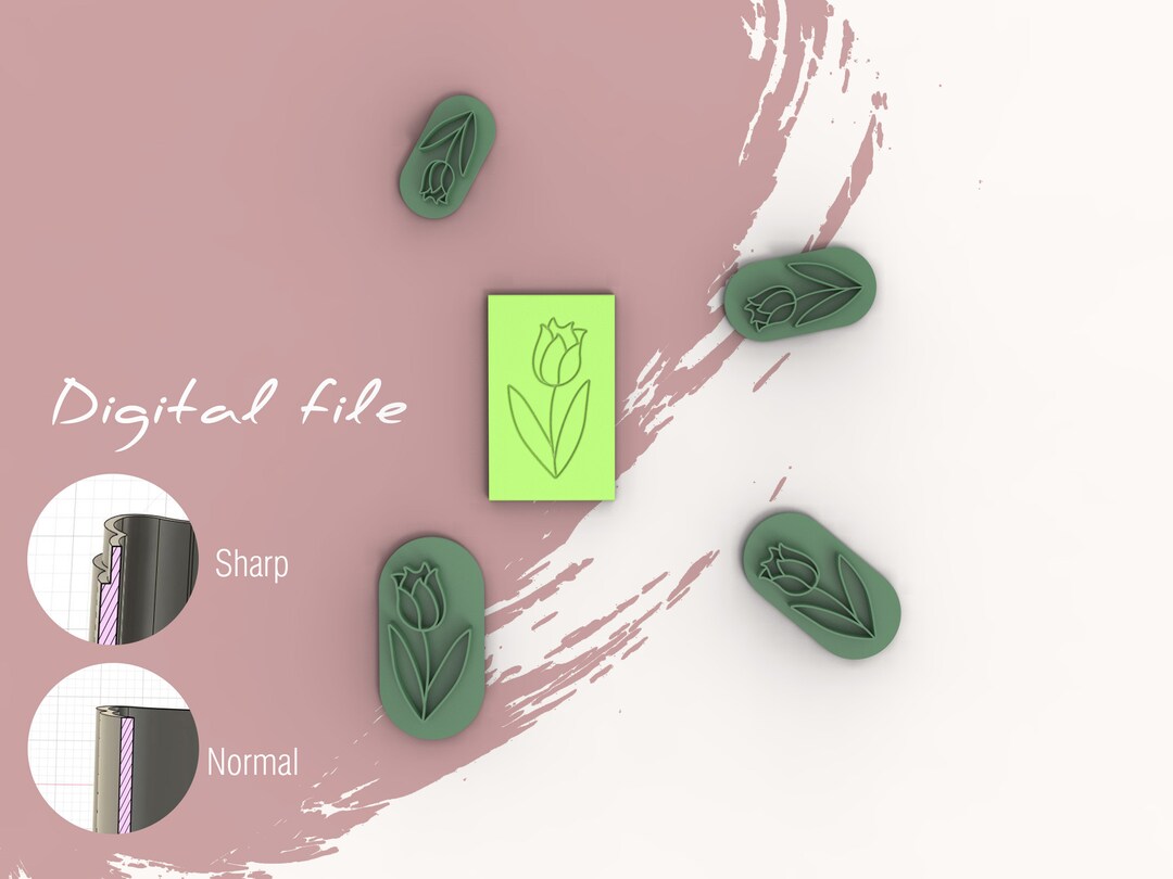 Toulip Polymer Clay Stamp | Digital STL File | 4 Sizes - Etsy