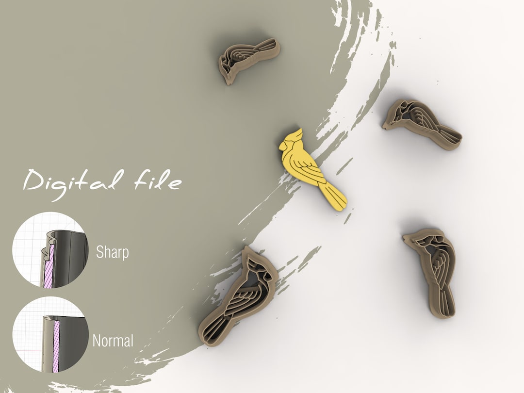 Cardinal Polymer Clay Cutter | Digital STL File | 4 Sizes | 2 Cutter ...
