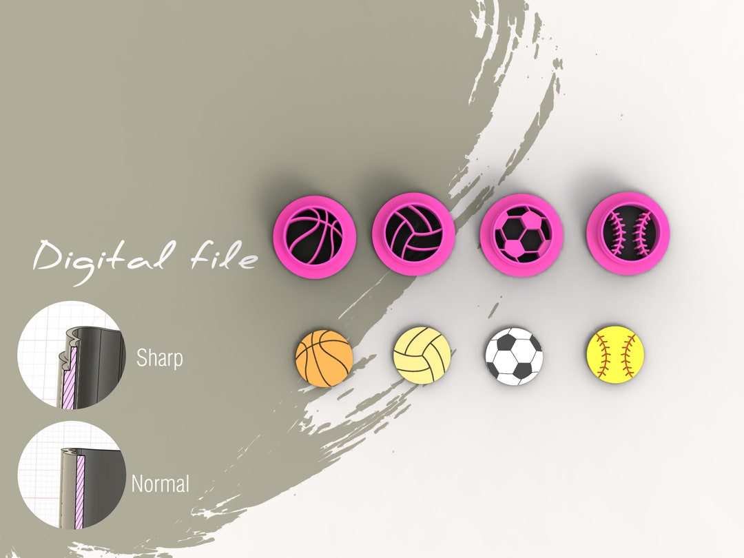 Sports Ball Stud Pack Polymer Clay Cutter | Digital STL File | 2 Cutter ...