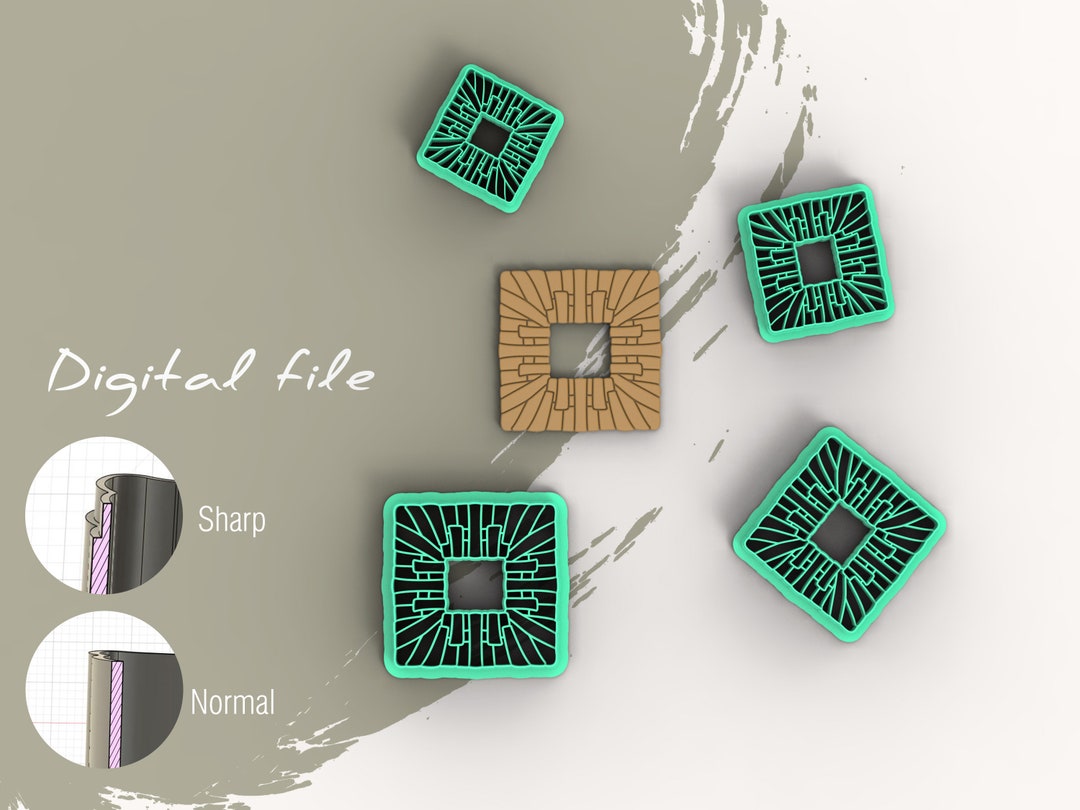 Rattan Square Polymer Clay Cutters | Digital STL File | 4 Sizes | 2 ...