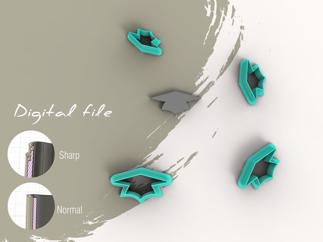 Graduation Hat 1 Polymer Clay Cutter | Digital STL File | 4 Sizes | 2 ...