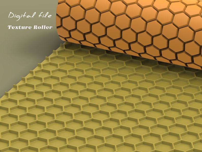 Honeycomb | Seamless Polymer Clay Texture Roller | Digital STL File ...