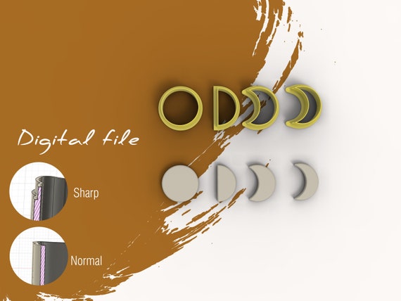 Moon Phases Polymer Clay Cutter Digital STL File 4 Sizes | Etsy