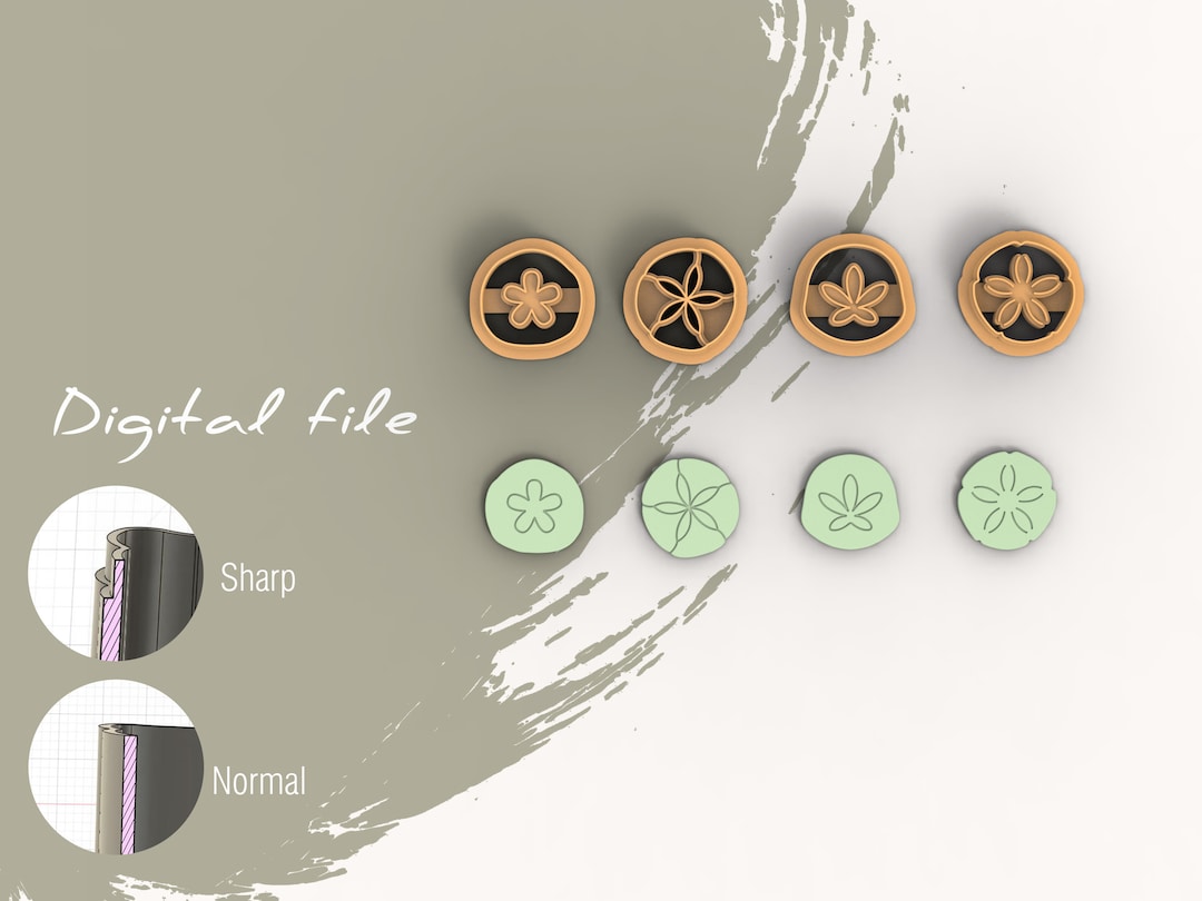 Sand Dollar Set Summer | Polymer Clay Cutters | Digital STL File | 2 ...