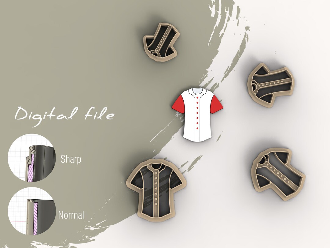 Baseball Jersey Polymer Clay Cutter | Digital STL File | 4 Sizes | 2 ...