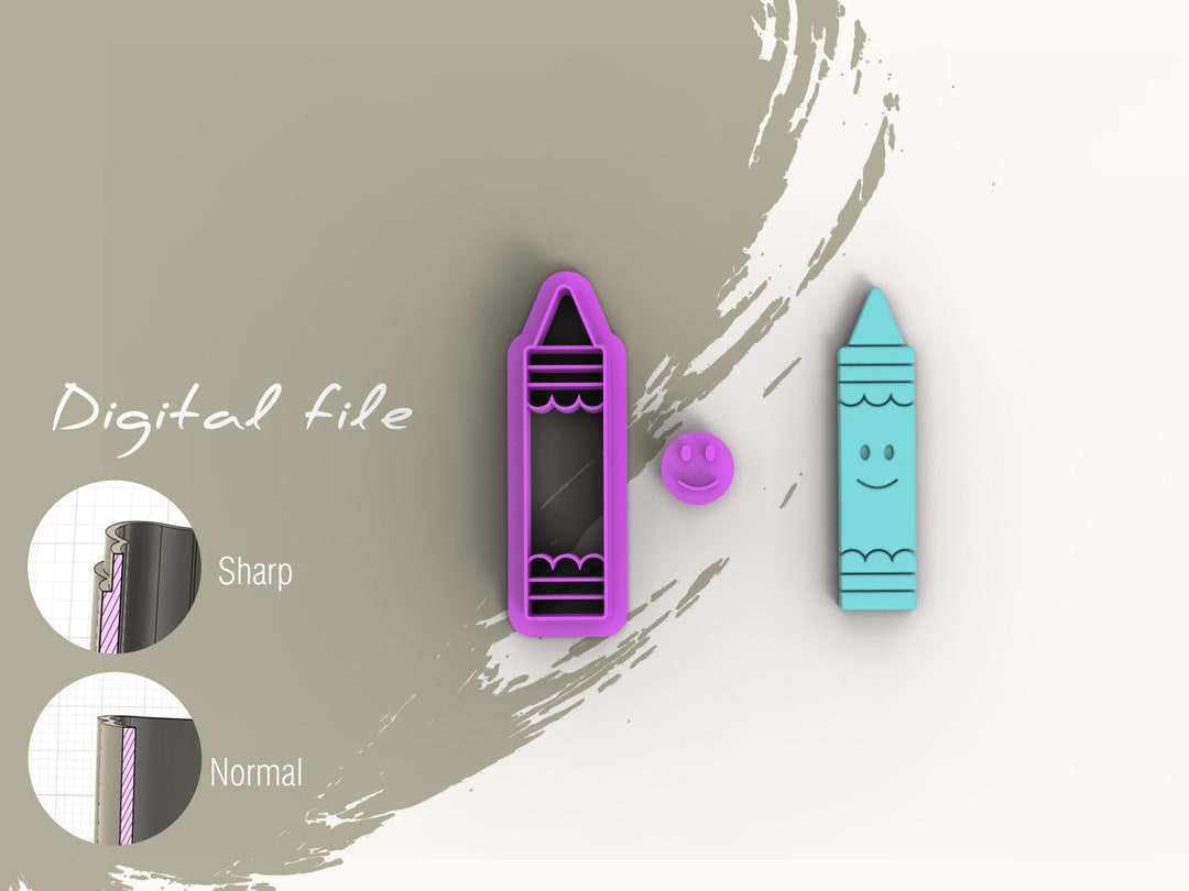 Kids Crayon Pencil Polymer Clay Cutter | Digital STL File | 5 Sizes | 2 ...