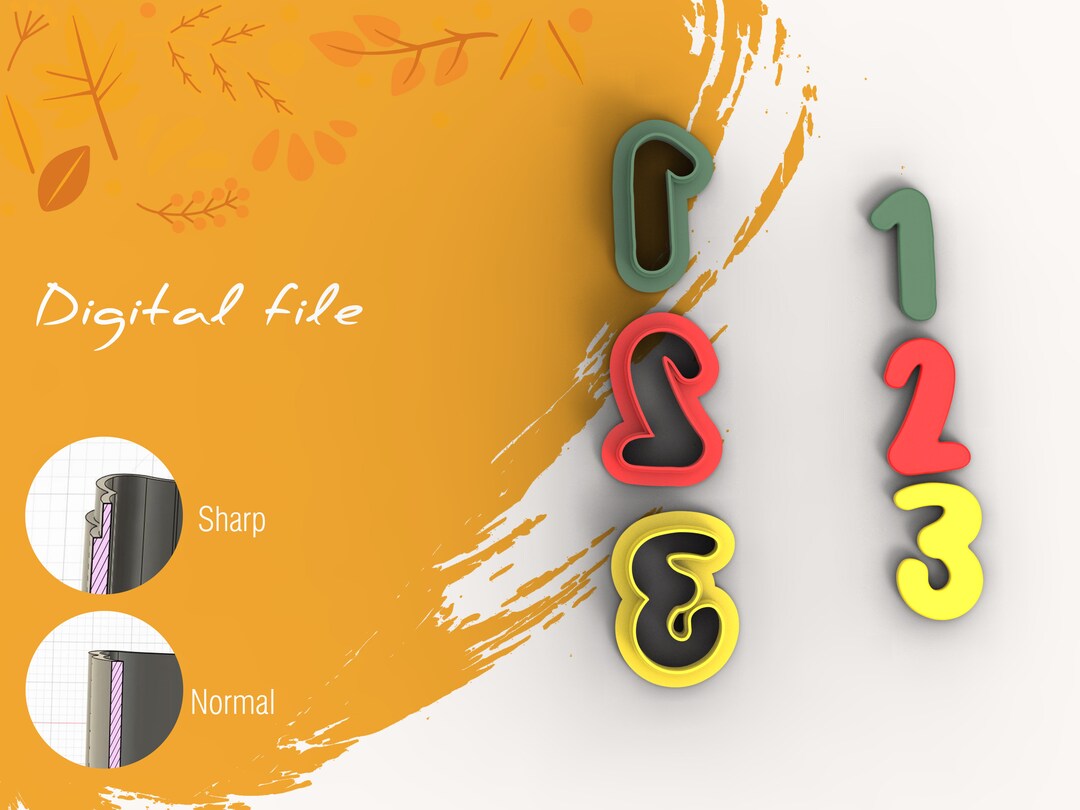 Numbers 1 2 3 Back to School Clay Cutters | Digital STL File | 5 Sizes ...