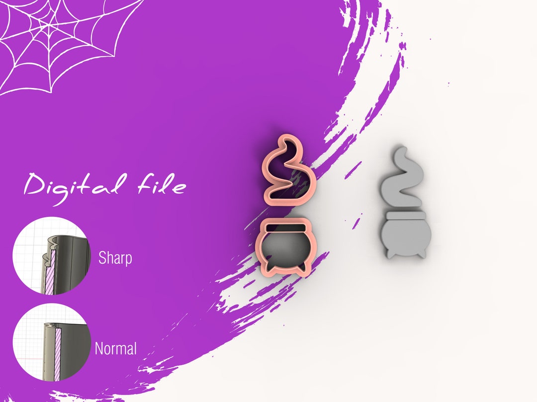 Halloween Cauldron Polymer Clay Cutter | Digital STL File | 5 Sizes | 2 ...