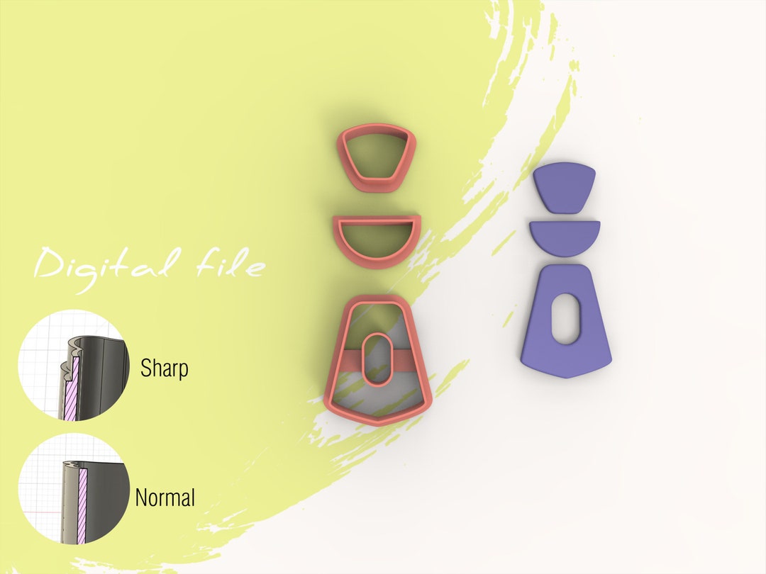 Geometric Combo B Polymer Clay Cutter | Digital STL File | 4 Sizes | 2 ...