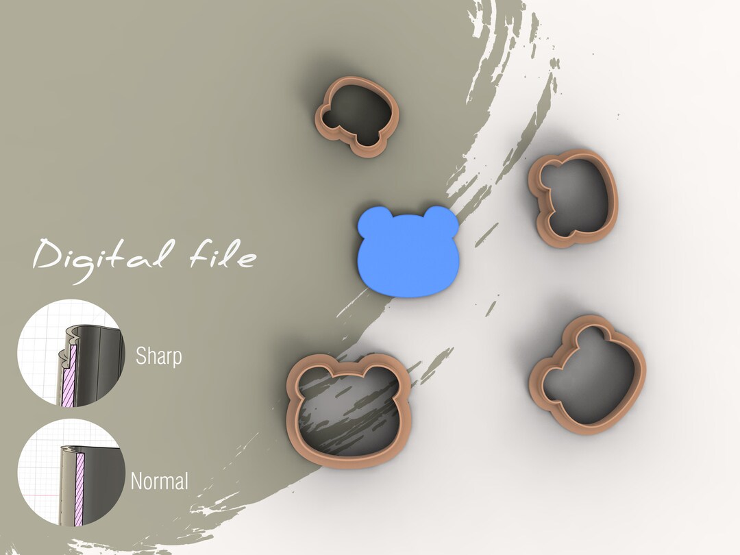 Bear Face Animal Polymer Clay Cutter | Digital STL File | 6 Sizes | 2 ...