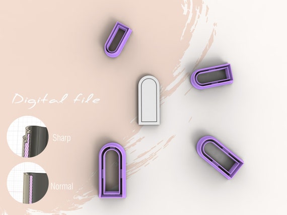 Tall Arch With Lines Polymer Clay Cutter Digital STL File - Etsy