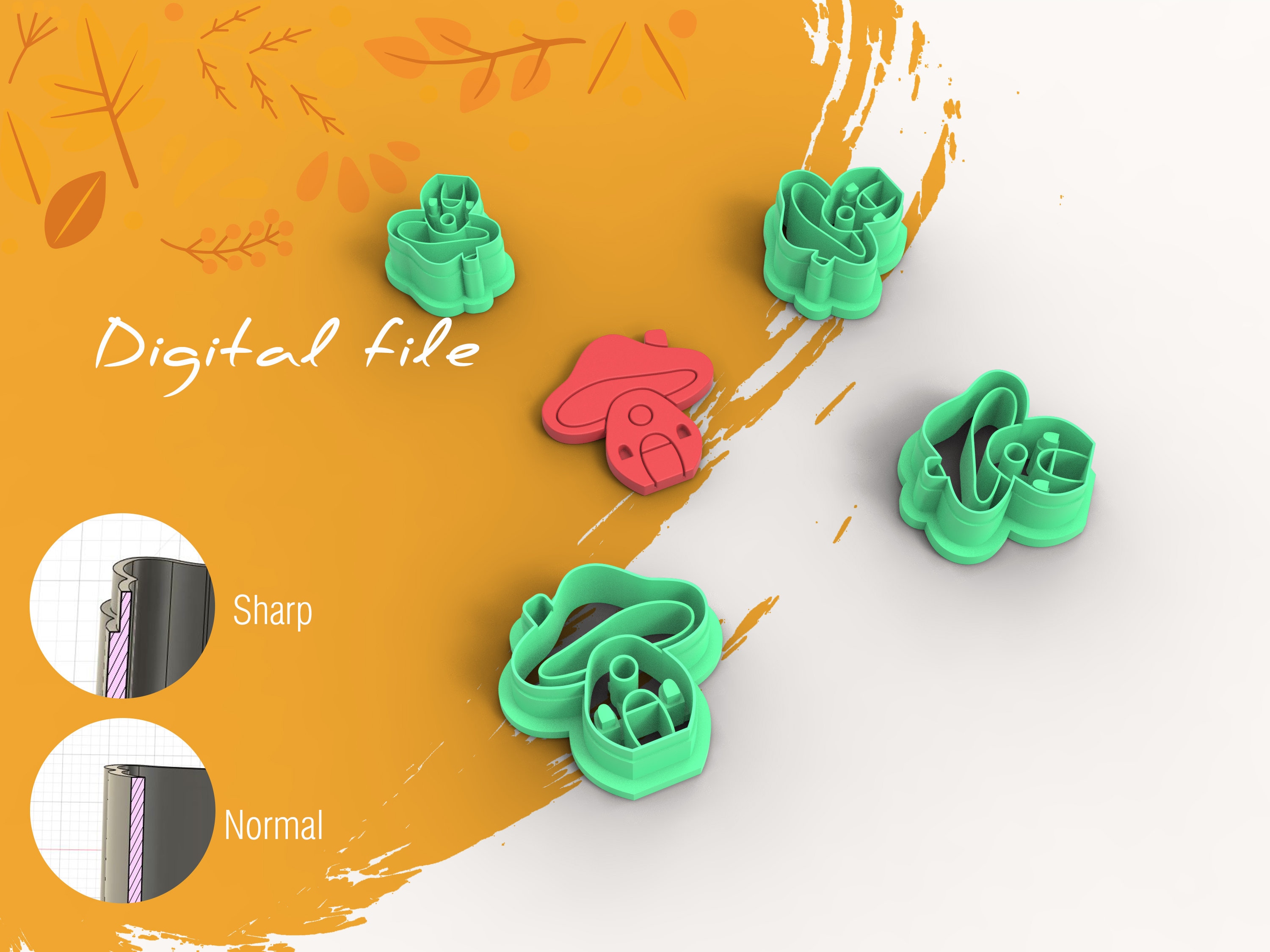 Mushroom House Polymer Clay Cutters | Digital STL File | 4 Sizes | 2 ...