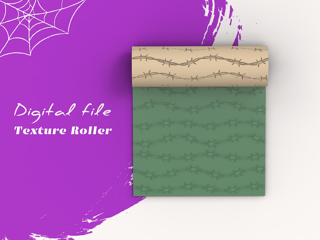 Barbed Wire | Polymer Clay Seamless Texture Roller | Digital STL File ...