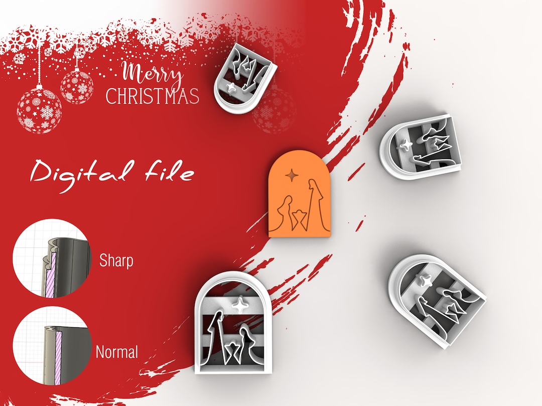 Nativity Scene Christmas Clay Cutter | Digital STL File | 4 Sizes | 2 ...