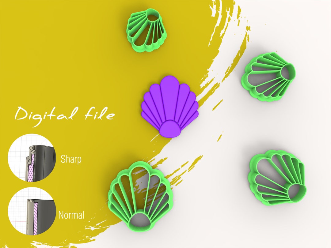 Scallop Shell B Polymer Clay Cutter | Digital STL File | 4 Sizes | 2 ...
