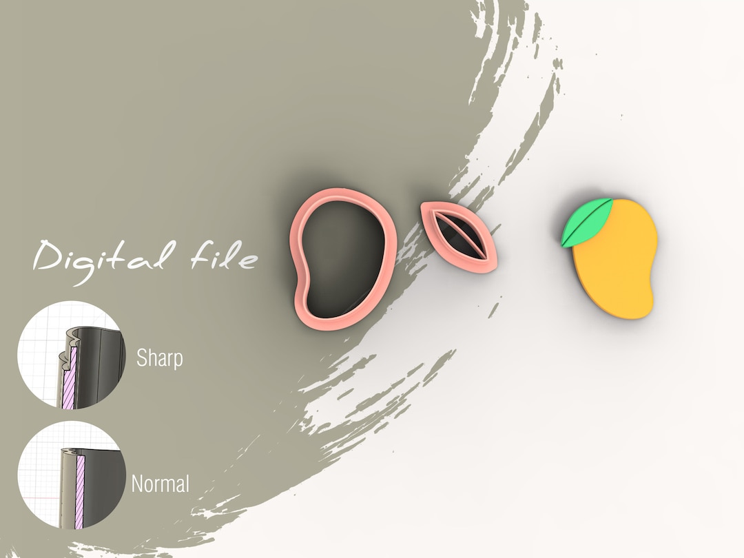 Mango Fruit Polymer Clay Cutters | Digital STL File | 5 Sizes | 2 ...