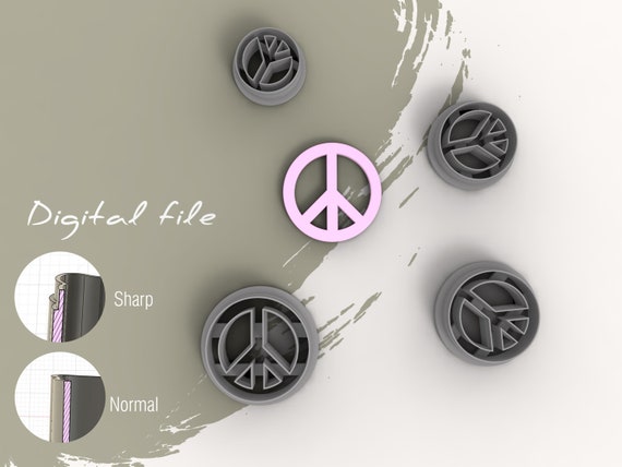 Peace Symbol Polymer Clay Cutter Digital STL File 4 Sizes - Etsy