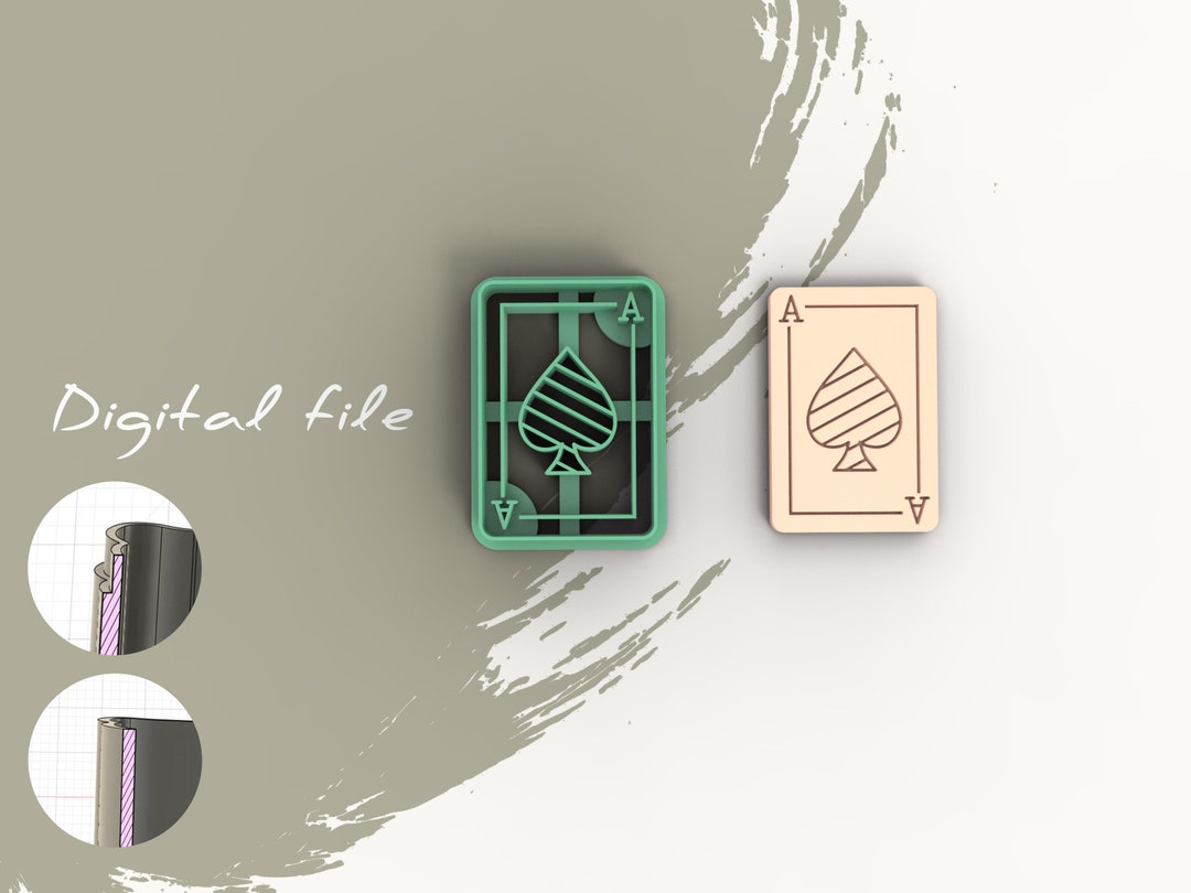 Ace Card Polymer Clay Cutter | Digital STL File | 3 Sizes | 2 Cutter ...
