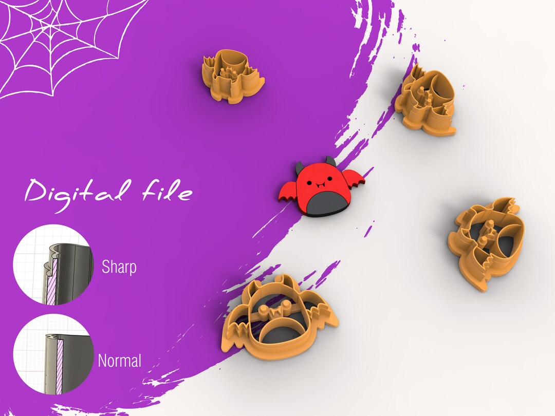 Kawaii Devil Halloween Polymer Clay Cutter | Digital STL File | 4 Sizes ...