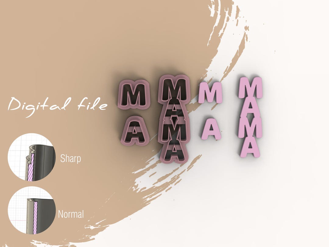 Mama Letters Mother's Day Polymer Clay Cutters | Digital STL File | 4 ...