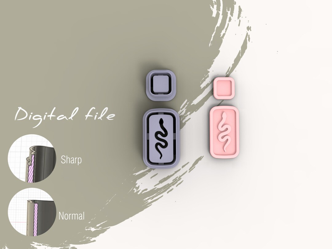 Snake Combo Polymer Clay Cutters | Digital STL File | 5 Sizes | 2 ...