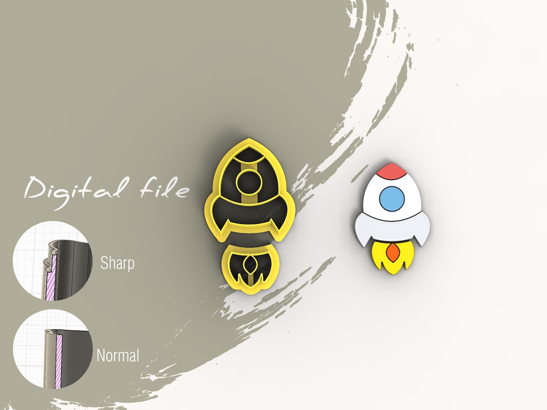 Rocket Polymer Clay Cutters | Digital STL File | 4 Sizes | 2 Cutter ...