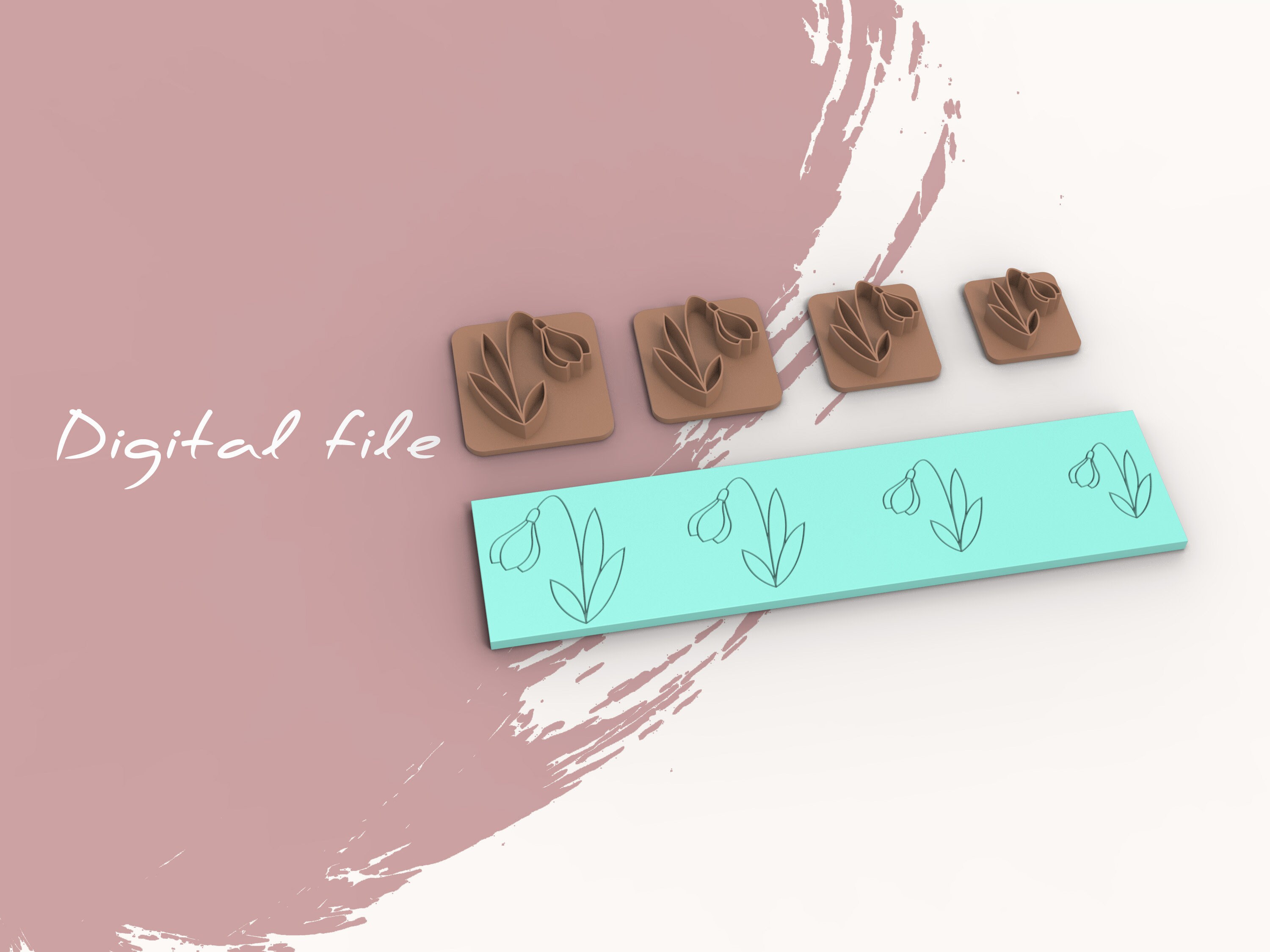 Snowdrop Polymer Clay Stamp Digital STL File 4 Sizes - Etsy