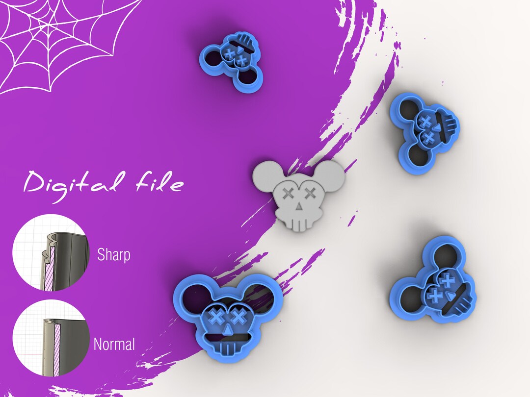 Terror Mouse Halloween Polymer Clay Cutters Digital STL File 4 Sizes 2 ...