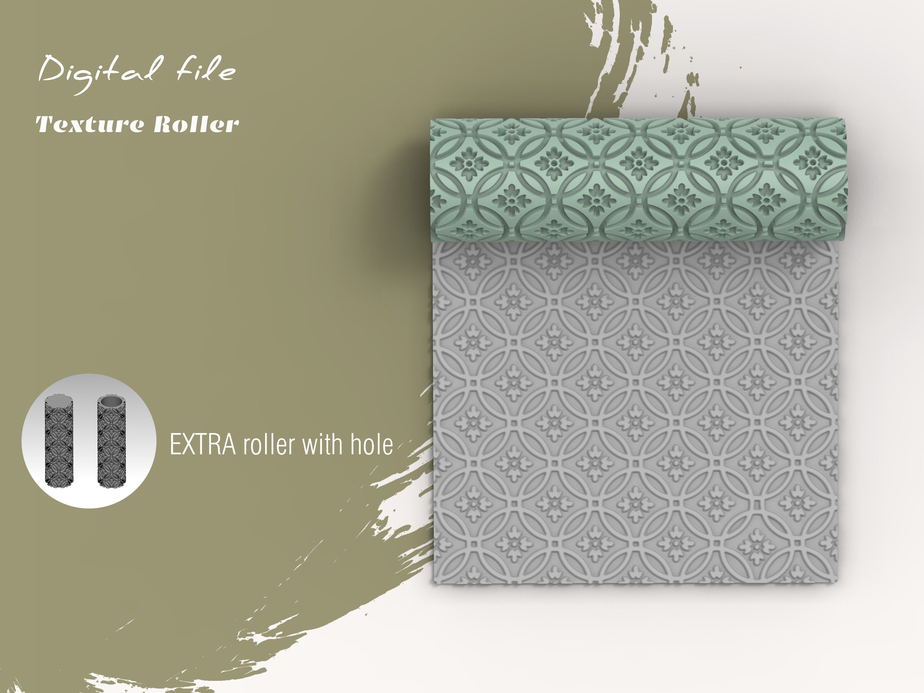 Retro | Seamless Polymer Clay Texture Roller | Digital STL File - Etsy