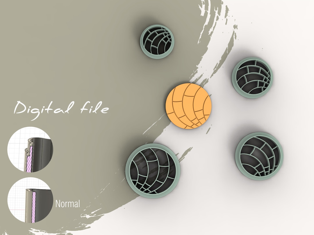 Concha Baking Sweet Bread Polymer Clay Cutter | Digital STL File | 4 ...