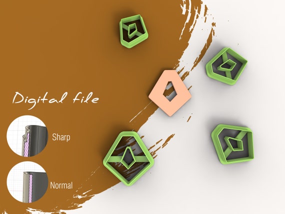 Boho Polygon Clay Cutter STL Digital File 4 Sizes 2 | Etsy