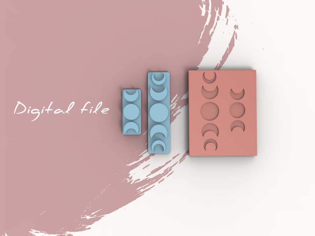 Moon Phases Polymer Clay Stamp | Digital STL File | 4 Sizes | 2 Designs ...