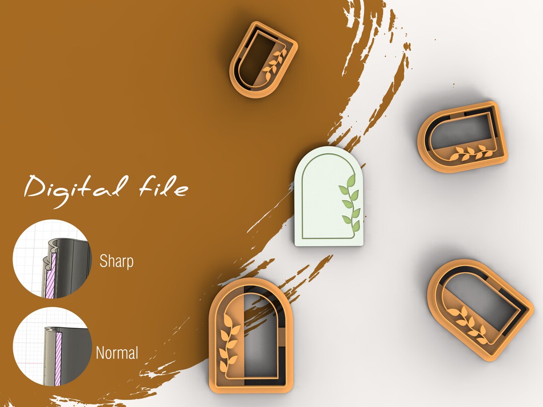 Boho Arch Floral Polymer Clay Cutter | Digital STL File | 4 Sizes | 2 ...