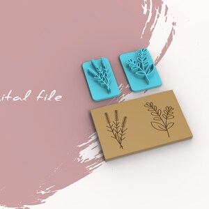 Flower 1 Polymer Clay Stamp | Digital STL File | 3 Sizes | 2 Designs - Etsy