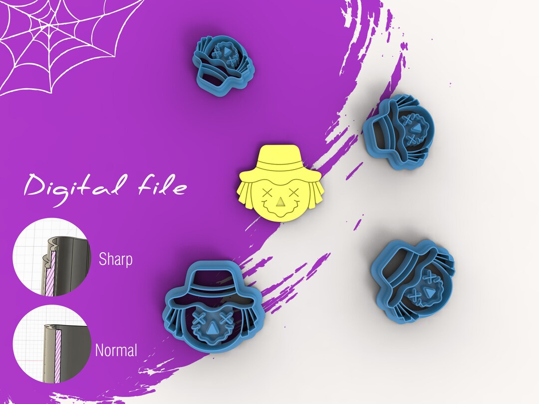 Scarecrow Head Halloween Polymer Clay Cutter | Digital STL File | 5 ...