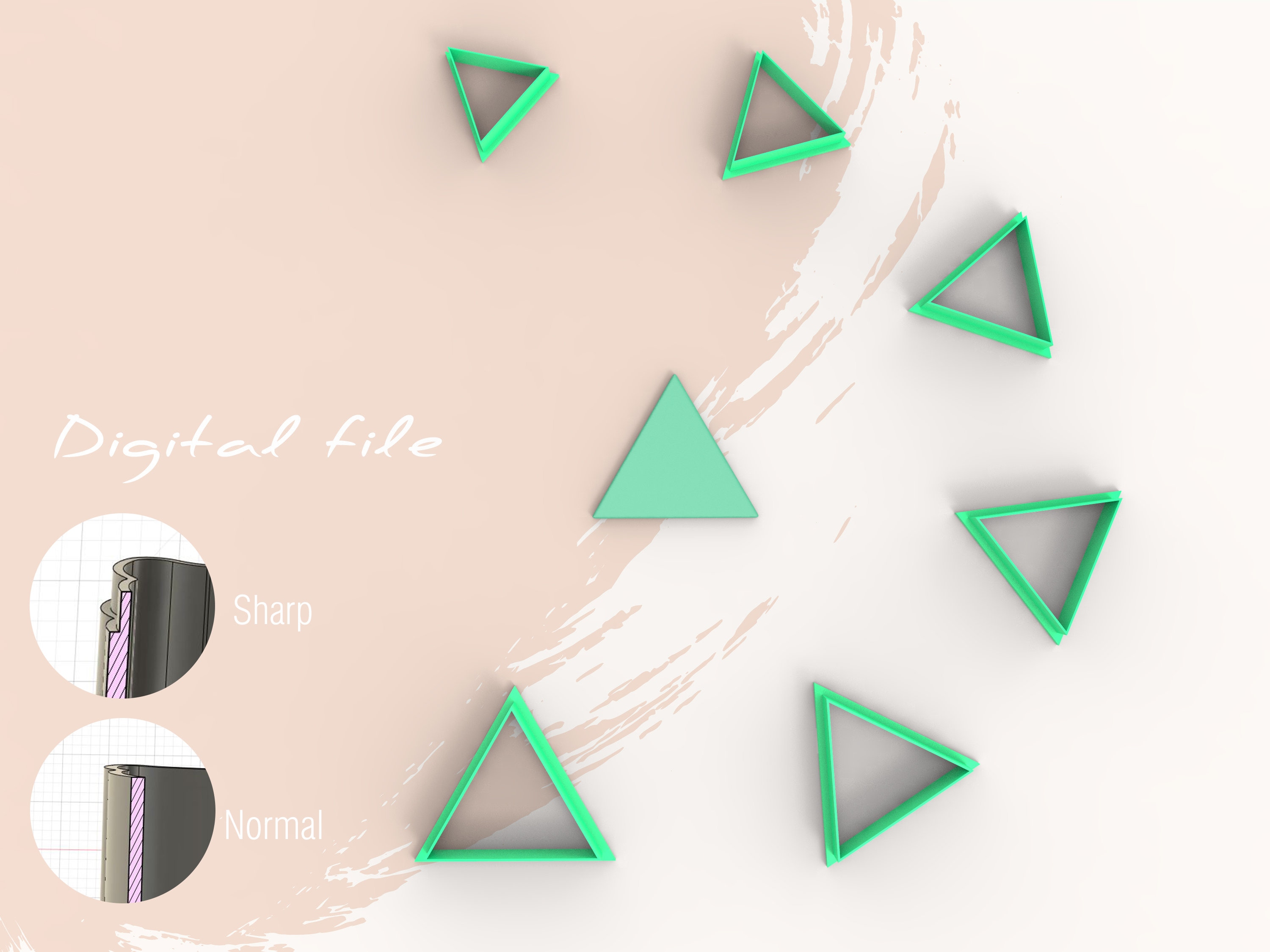 Triangle Clay Cutter Digital STL File 8 Sizes 2 Cutter | Etsy