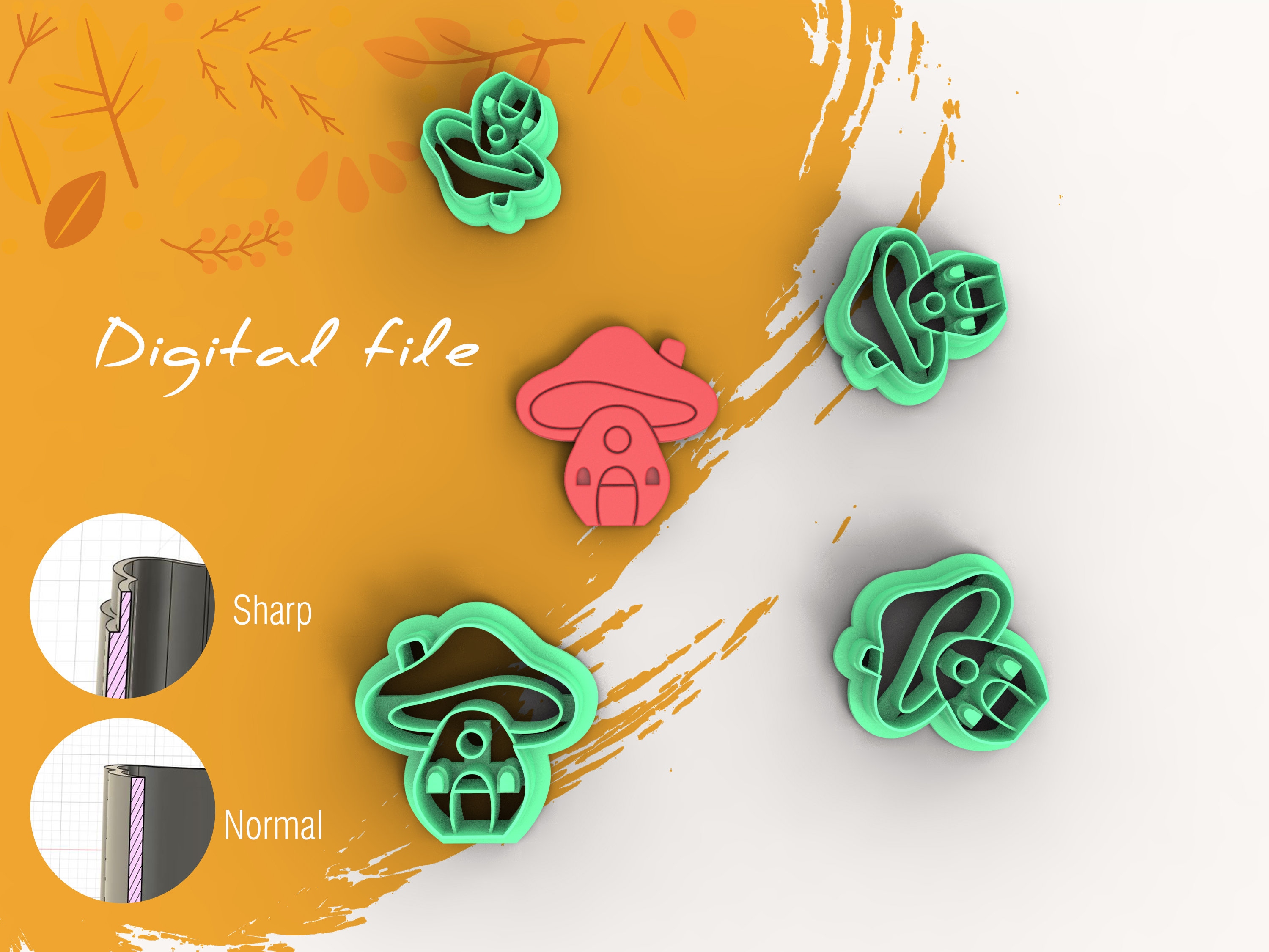 Mushroom House Polymer Clay Cutters | Digital STL File | 4 Sizes | 2 ...