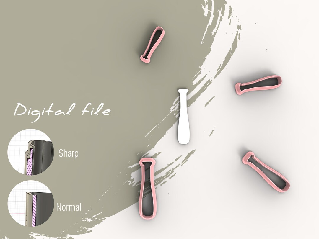 Baseball Bat Sports Polymer Clay Cutters | Digital STL File | 6 Sizes ...