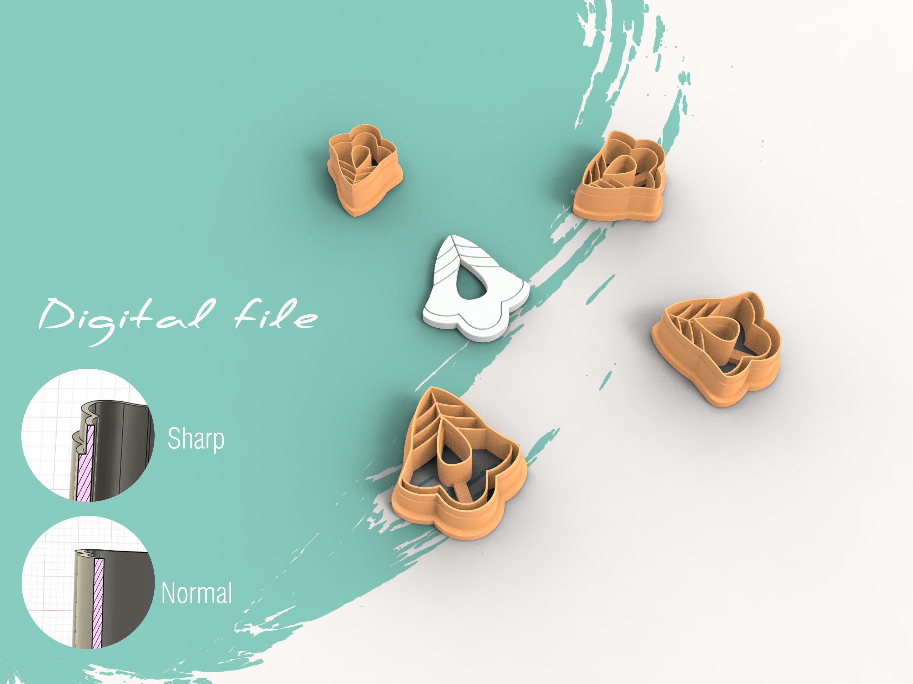 Tulip Drop Polymer Clay Cutters Digital STL File 4 Sizes - Etsy