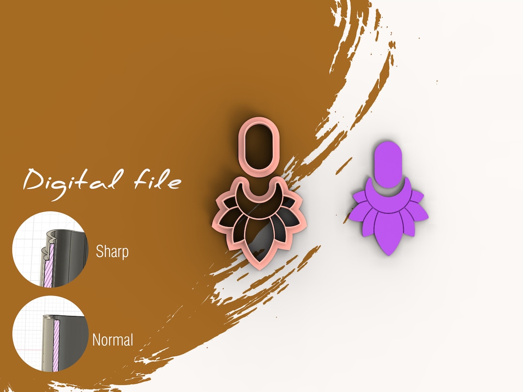 Boho Combo H Polymer Clay Cutter | Digital STL File | 4 Sizes | 2 ...