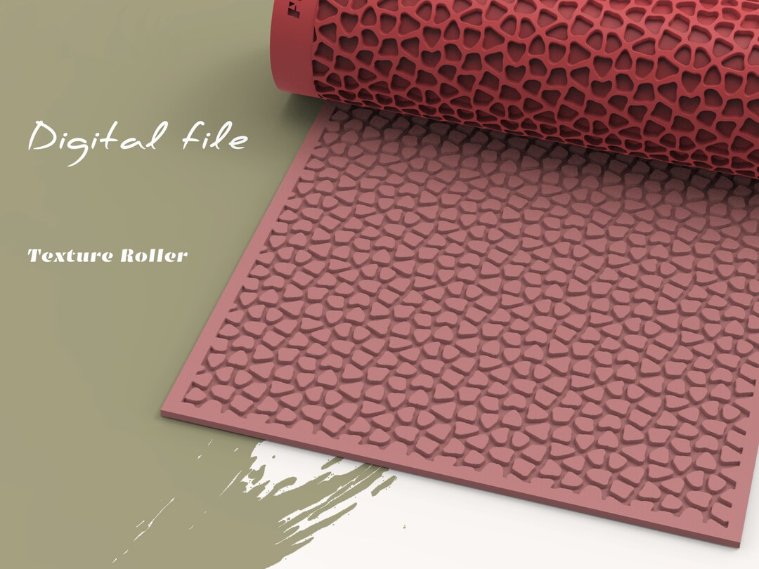 Organic 2 | Polymer Clay Seamless Texture Roller | Digital STL File - Etsy