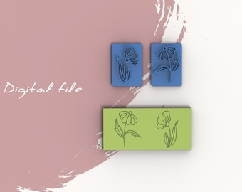 Flower 1 Polymer Clay Stamp Digital STL File 3 Sizes 2 | Etsy