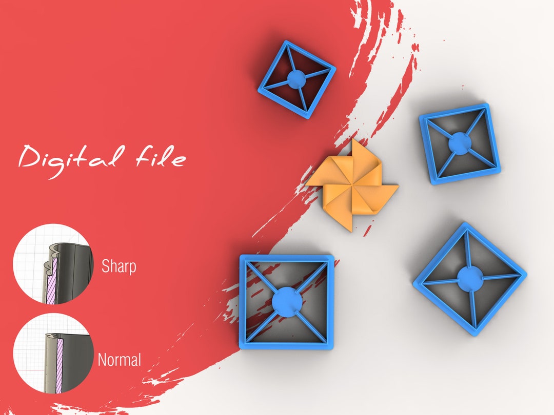 Pinwheel Template Polymer Clay Cutter | Digital STL File | 6 Sizes | 2 ...