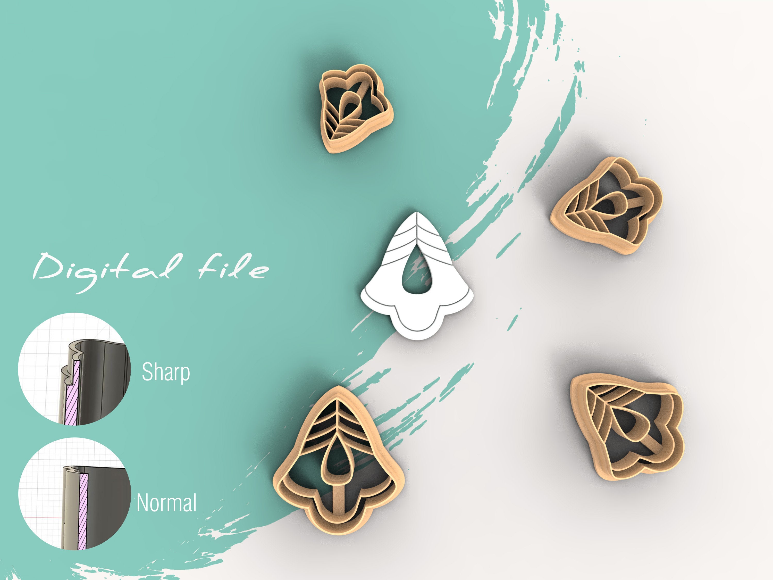 Tulip Drop Polymer Clay Cutters Digital STL File 4 Sizes - Etsy