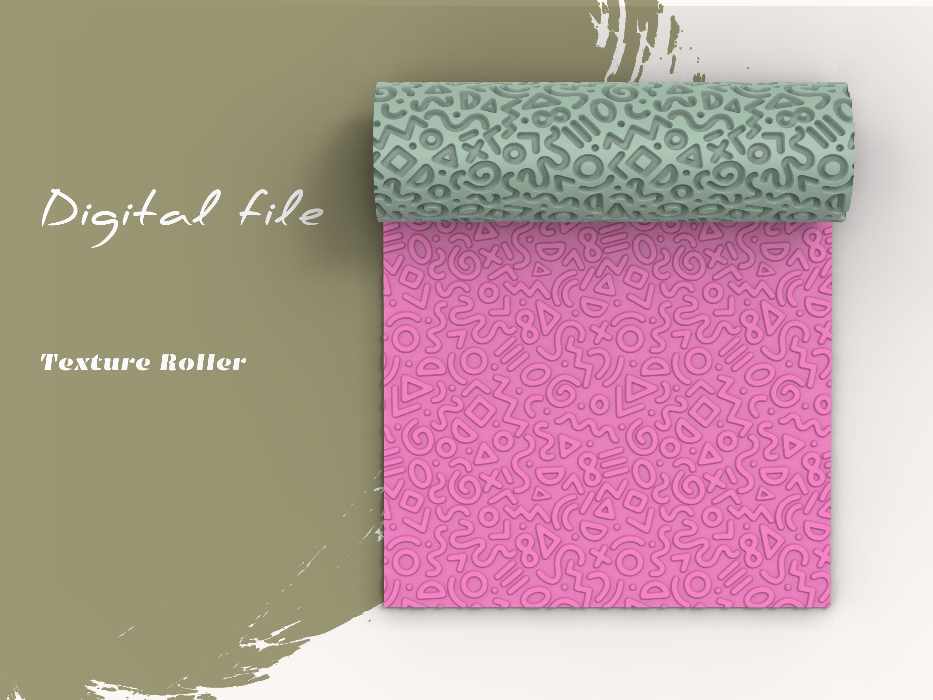 Polymer Clay Seamless Texture Roller | Funky Shapes | Digital STL File ...